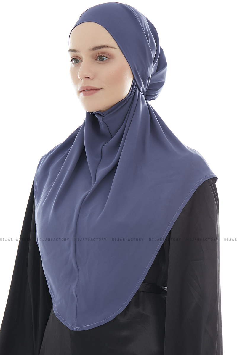 Ebrar - Royal Blue Crepe Chiffon Al Amira Hijab