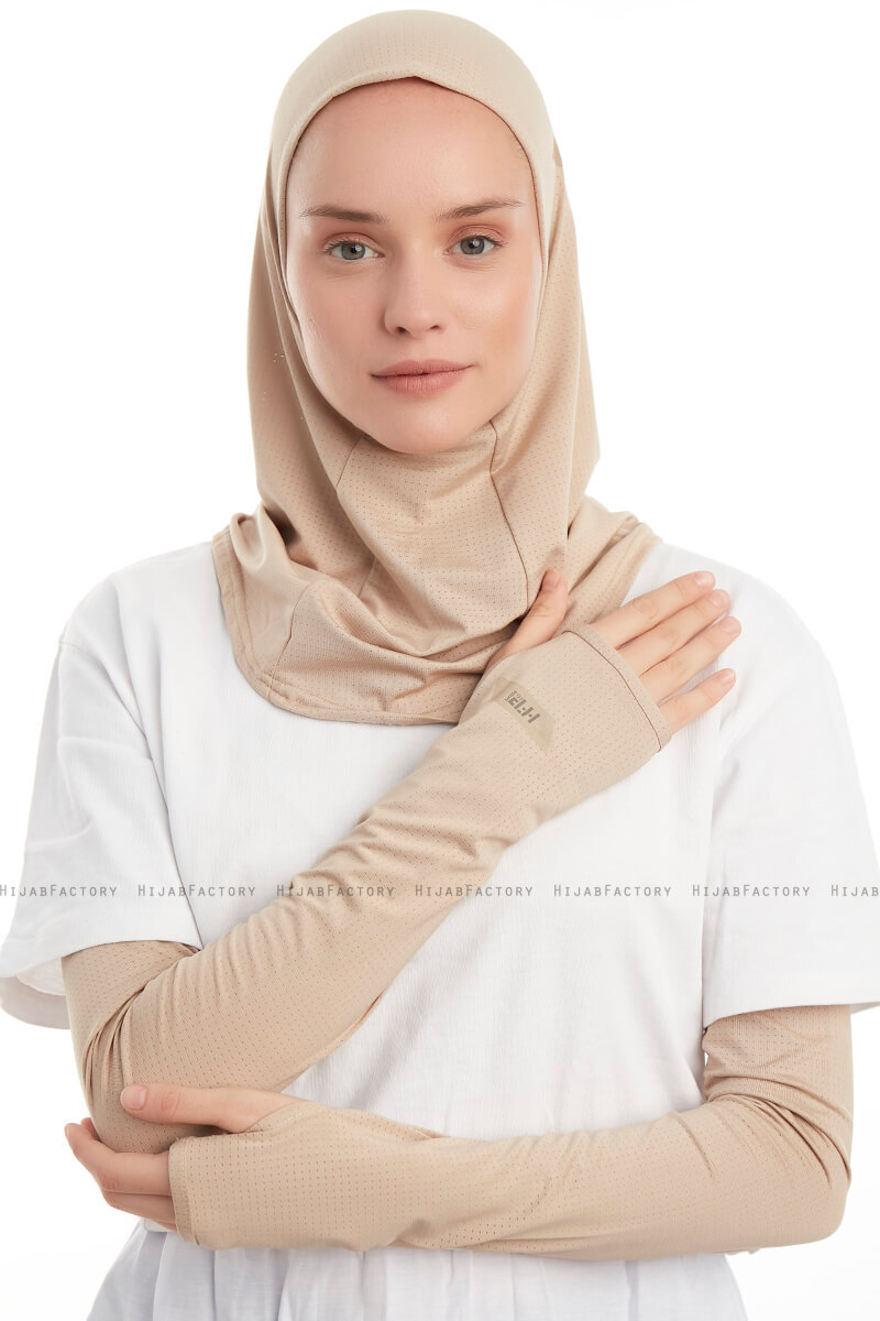 Bayda - Light Taupe Pro Sport Hijab Set - Hijab