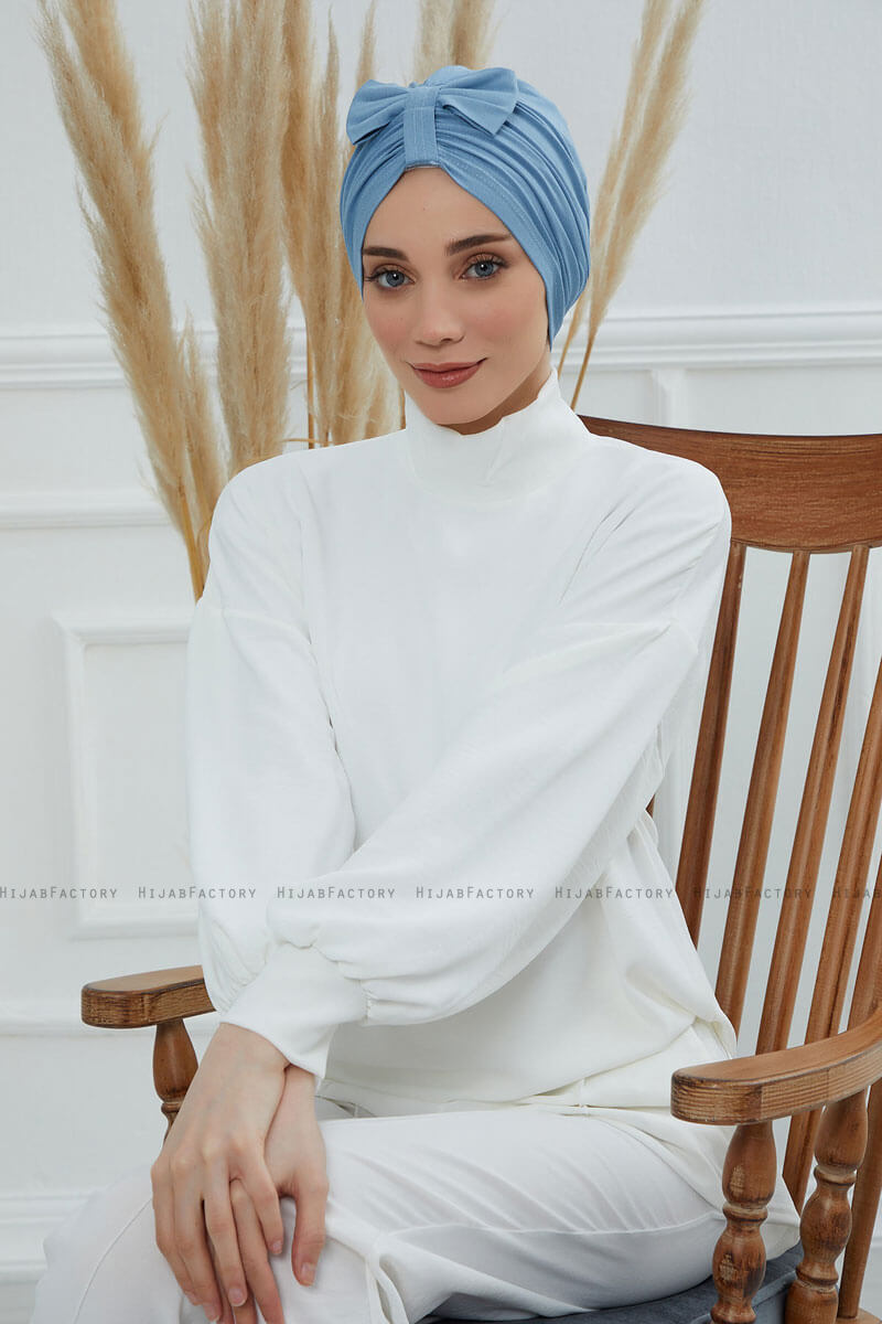 Agnes - Sky Blue Cotton Turban - Hijab