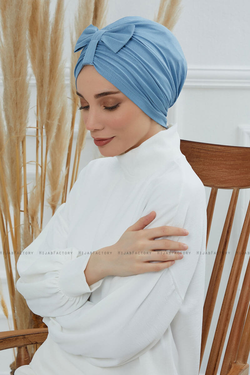Agnes - Sky Blue Cotton Turban - Hijab