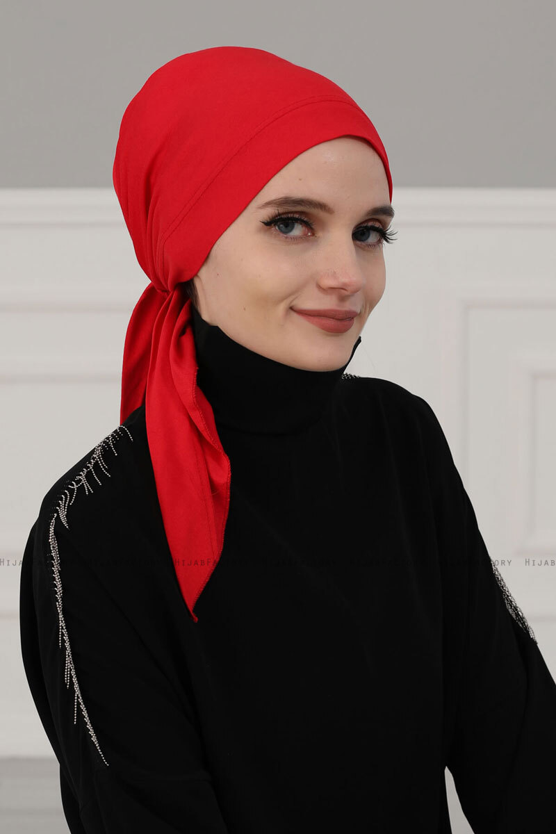 Felicia - Red Cotton Turban - Hijab