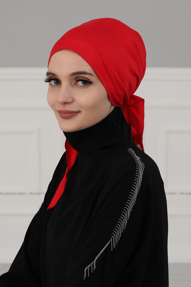 Felicia - Red Cotton Turban - Hijab