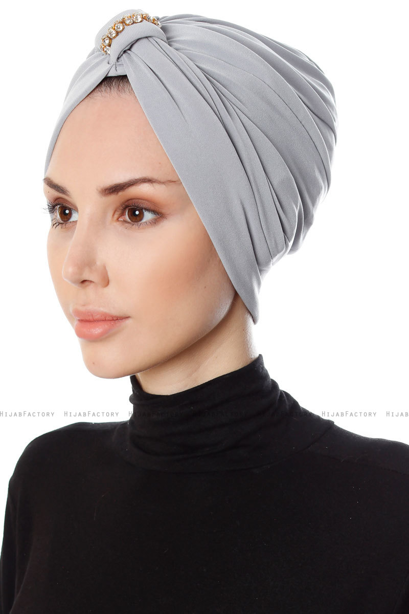 Bahar - Light Grey Turban - Hijab